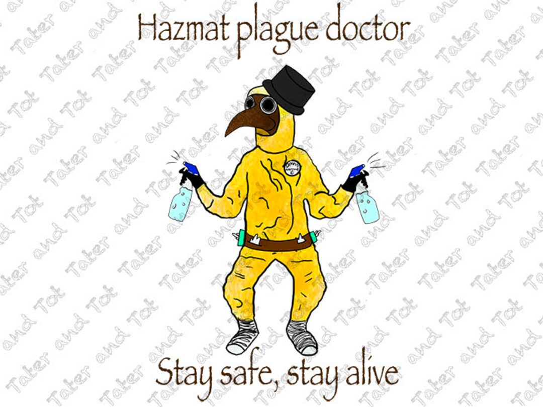 Hazmat Plague Doctor, Stay Safe, Stay Alive, Original Art PNG Digital ...