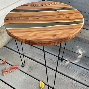 Olive Wood and Resin End Table - Etsy