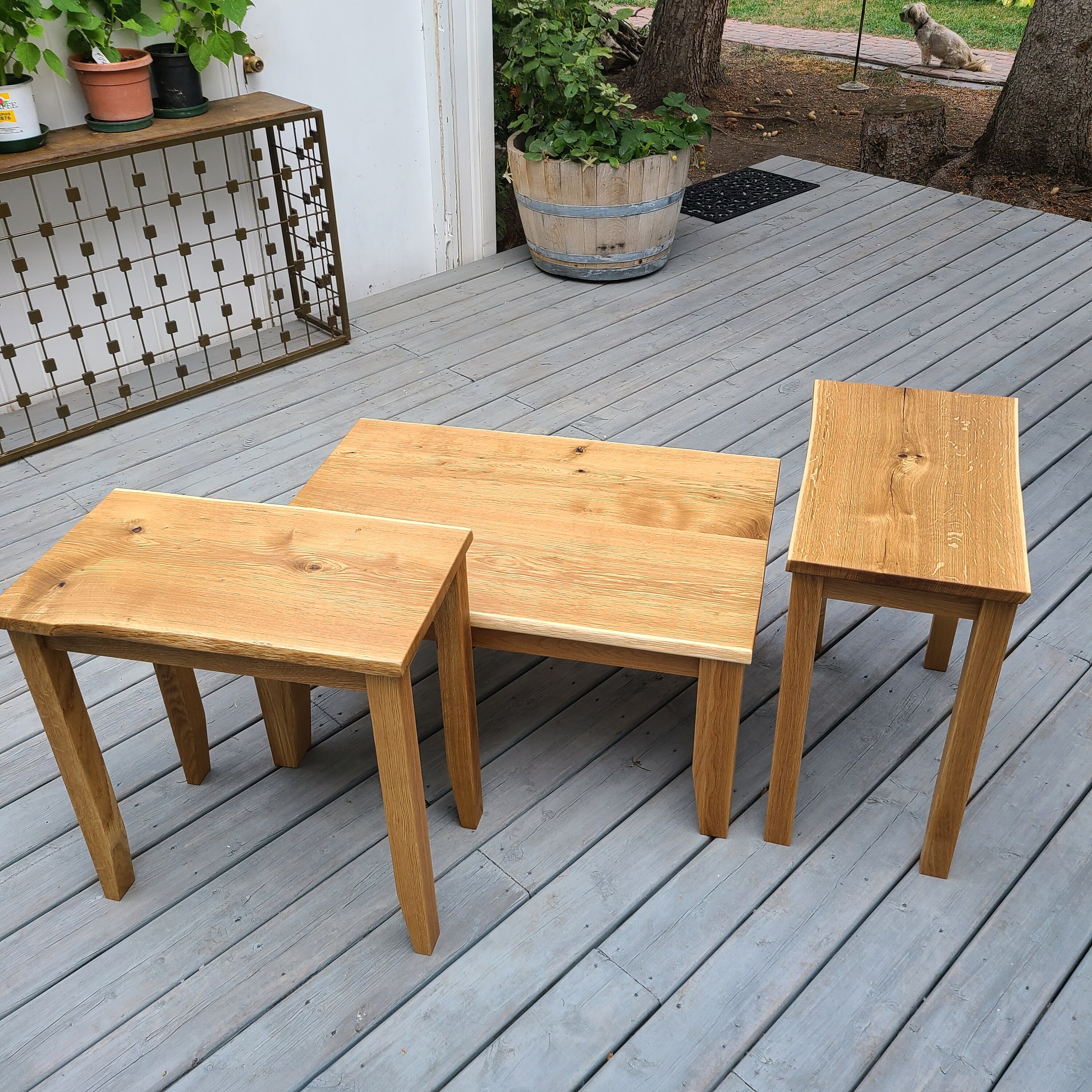 Live Edge White Oak Coffee Table and End Tables - Etsy