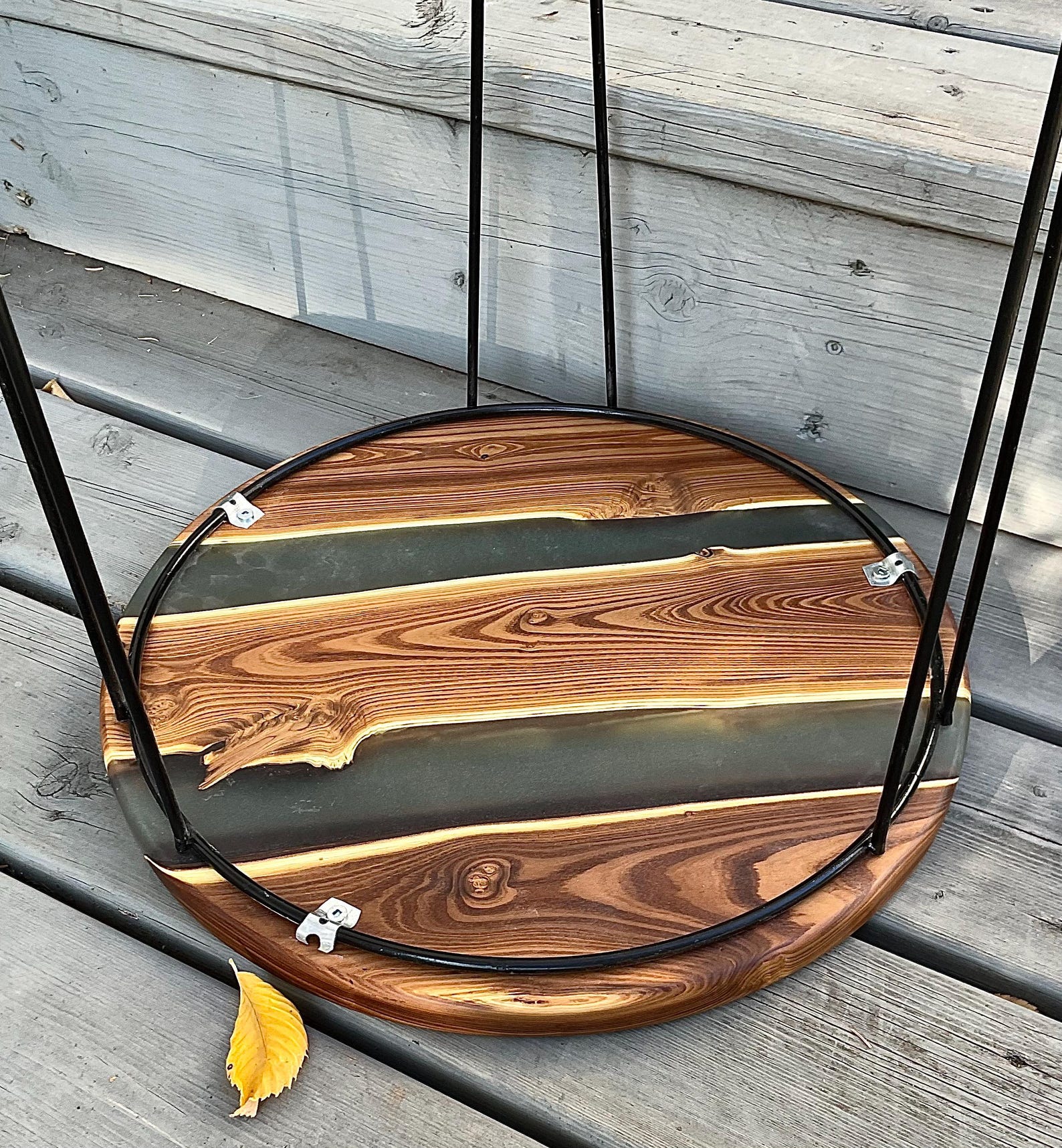 Olive Wood and Resin End Table - Etsy