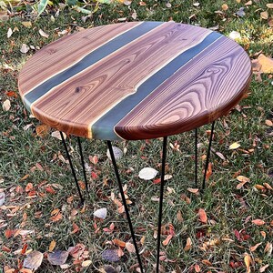 Olive Wood and Resin End Table - Etsy