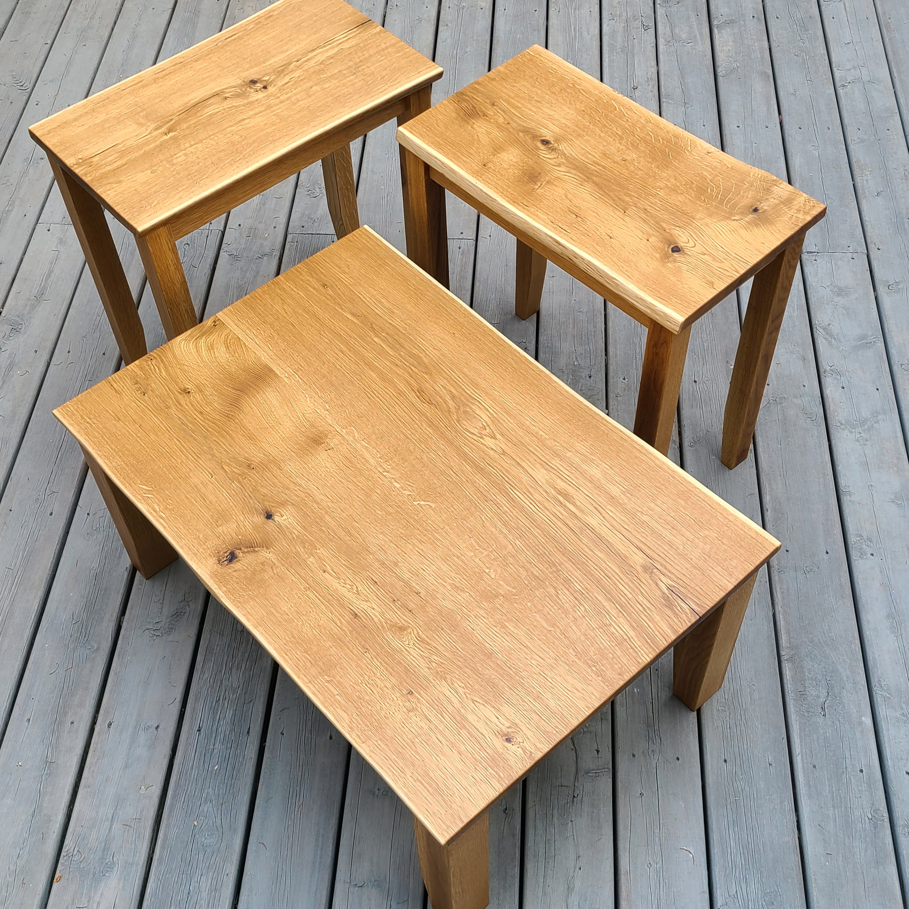 Live Edge White Oak Coffee Table and End Tables - Etsy