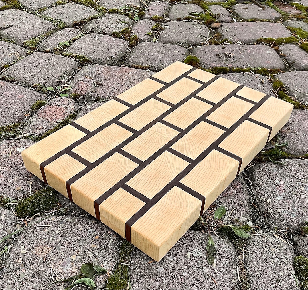 End Grain Brick Pattern Cutting Board - Etsy