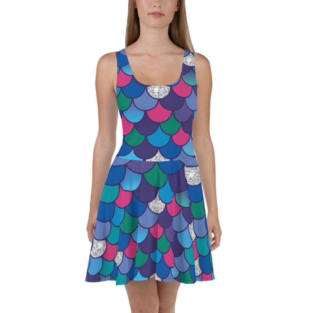 Rainbow Fish Scales Skater Dress - Etsy