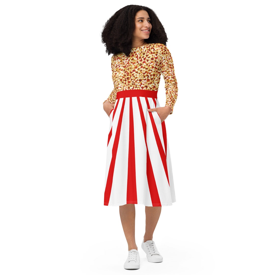 Big Top Snacks Long Sleeve Midi Dress - Etsy
