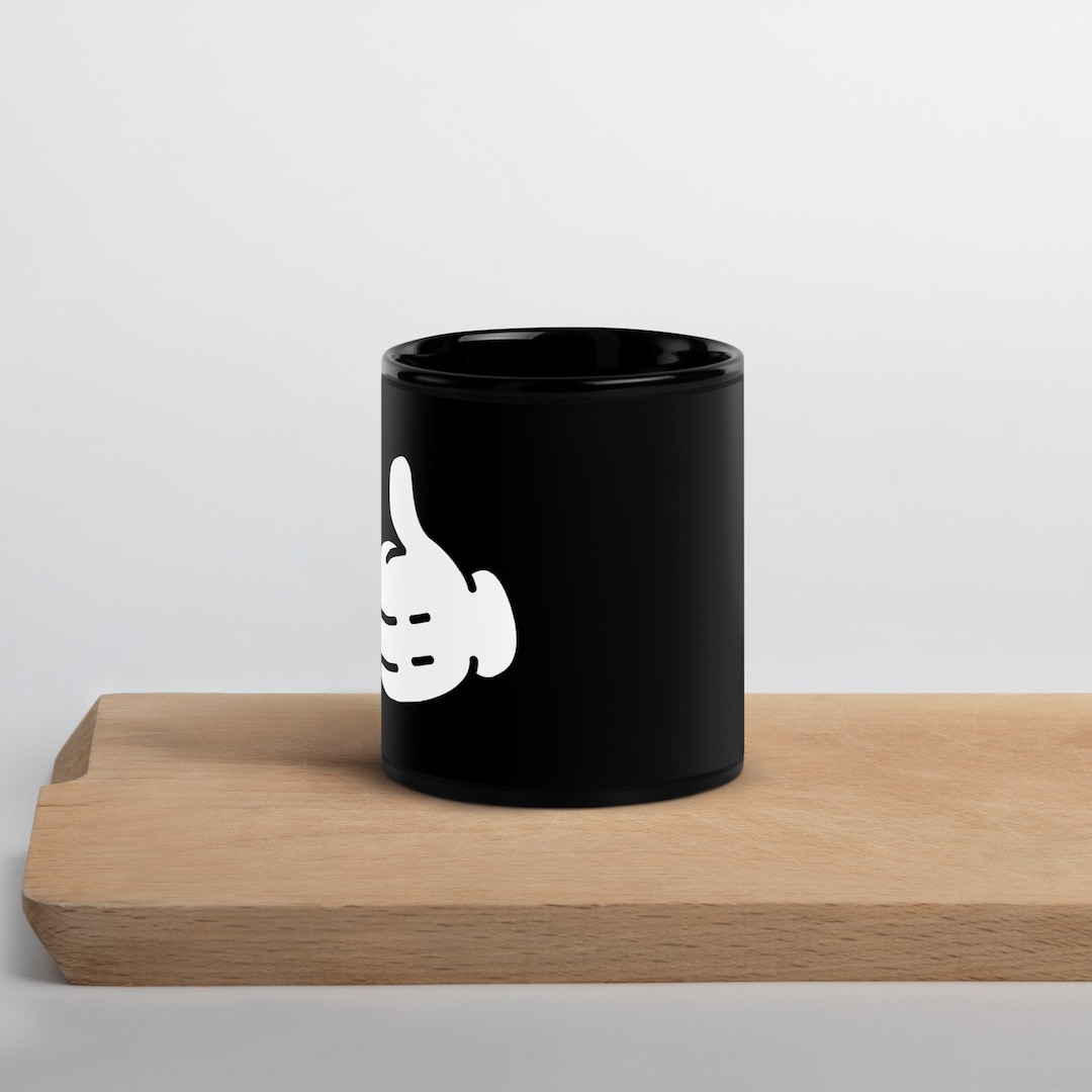 Thumbs up Black Glossy Mug - Etsy