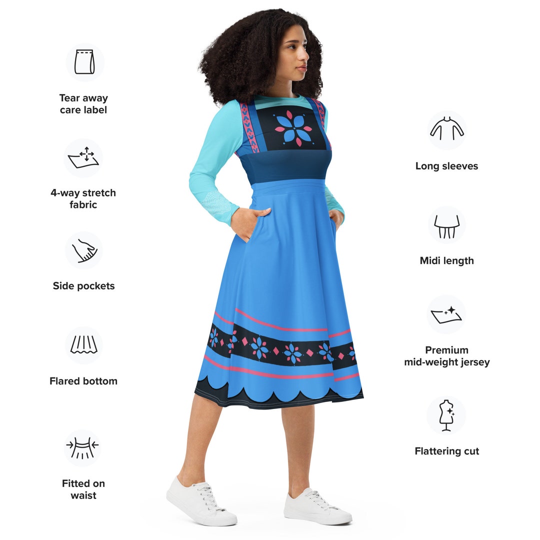 Baby Elsa Long Sleeve Midi Dress - Etsy