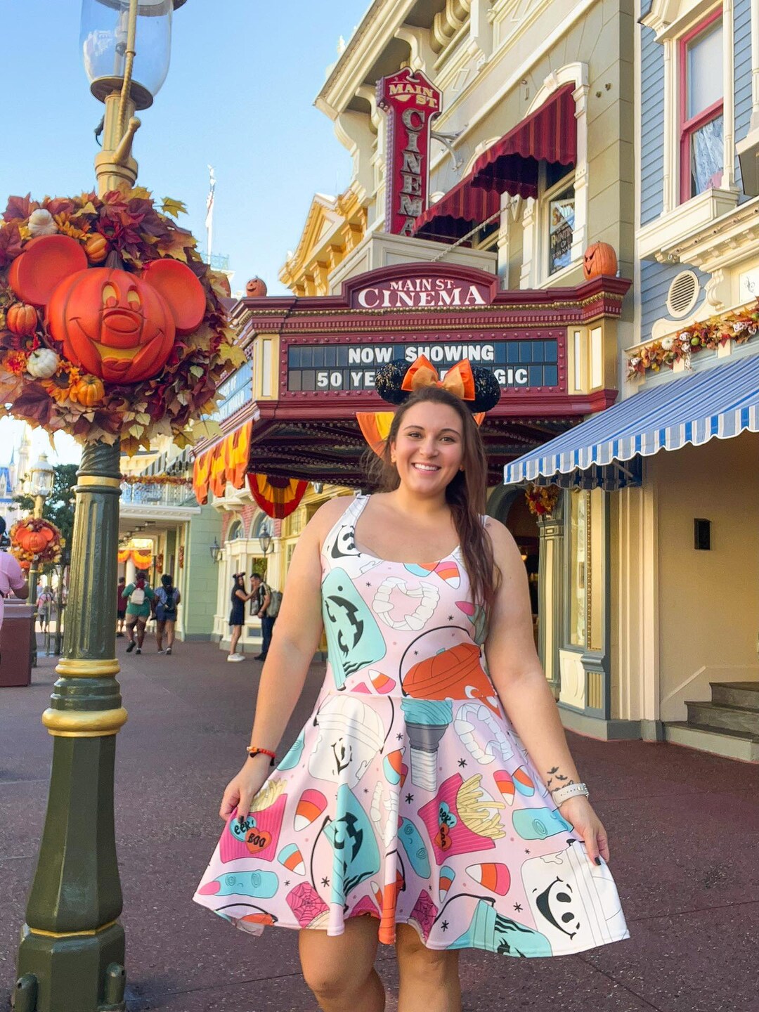 Vintage Halloween Buckets- Pink Skater Dress - Etsy