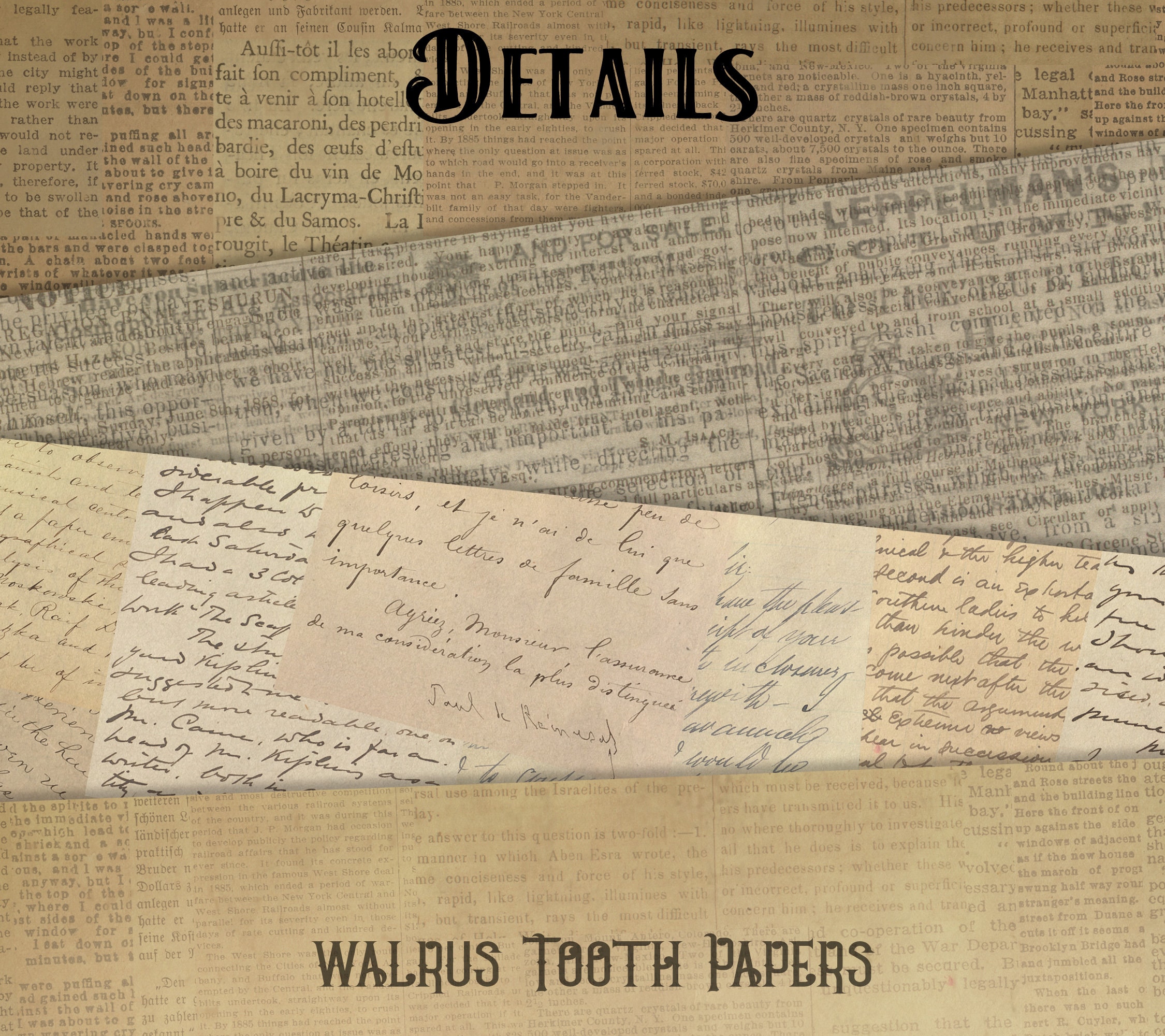 VINTAGE TEXT Printable Scrapbook Paper 12 X 12 - Etsy