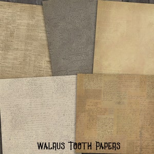 VINTAGE TEXT Printable Scrapbook Paper, 12" X 12" and 8.5" X 11 ...