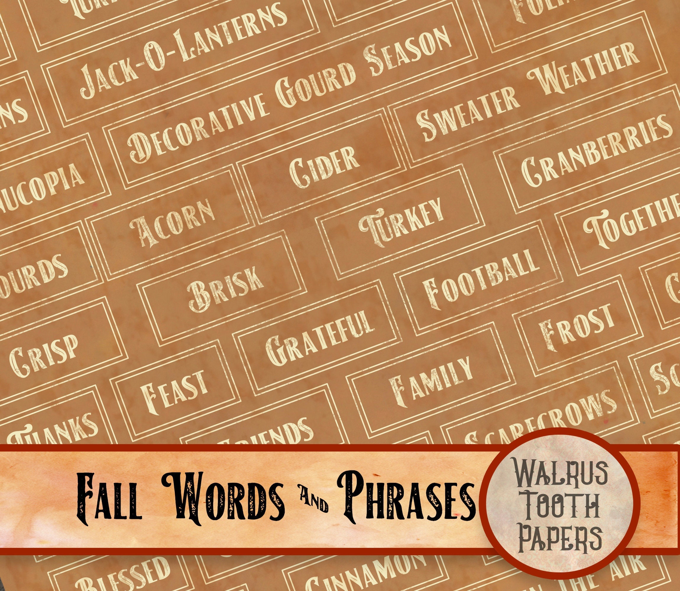 Fall Words and Phrases Junk Journal and Scrapbook Printable - Etsy