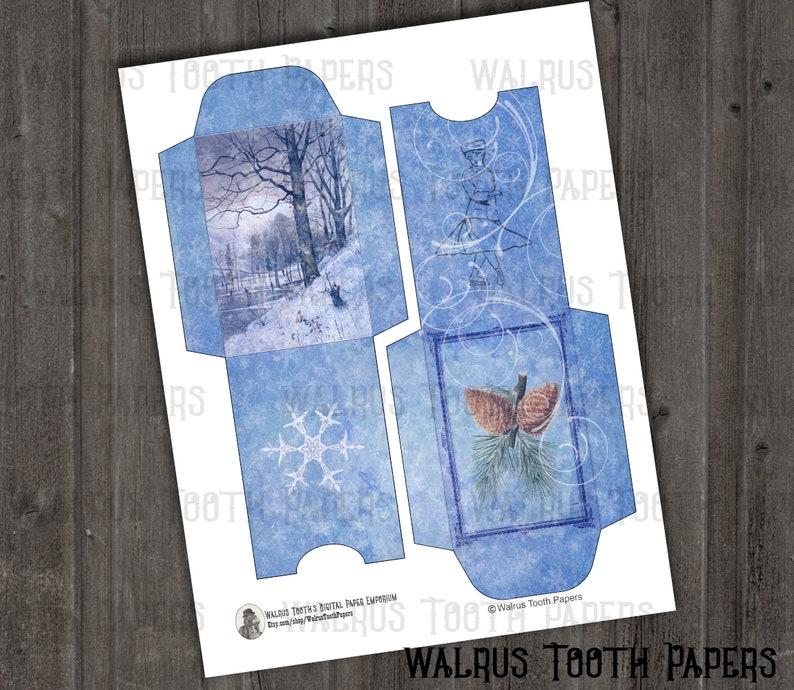 PRINTABLE WINTER EPHEMERA, Instant Download, Digital Collage Sheet ...