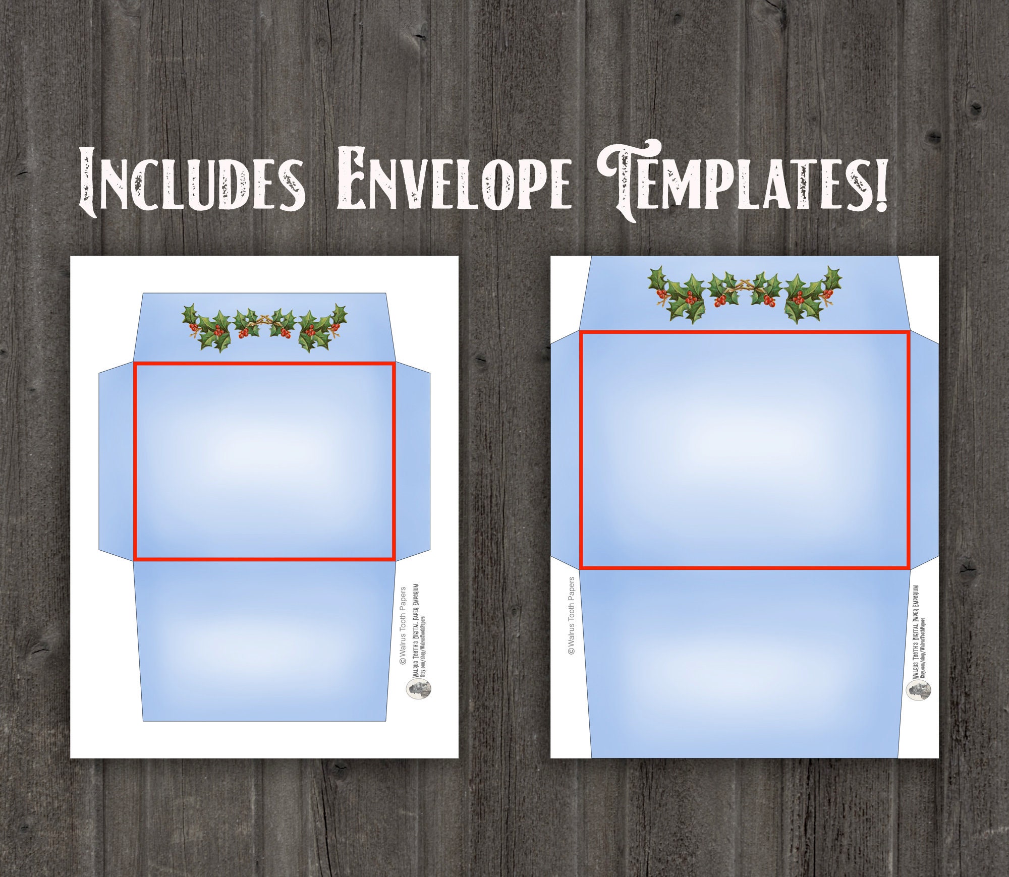 Printable Christmas Card Merry Christmas Instant Download Print at Home ...