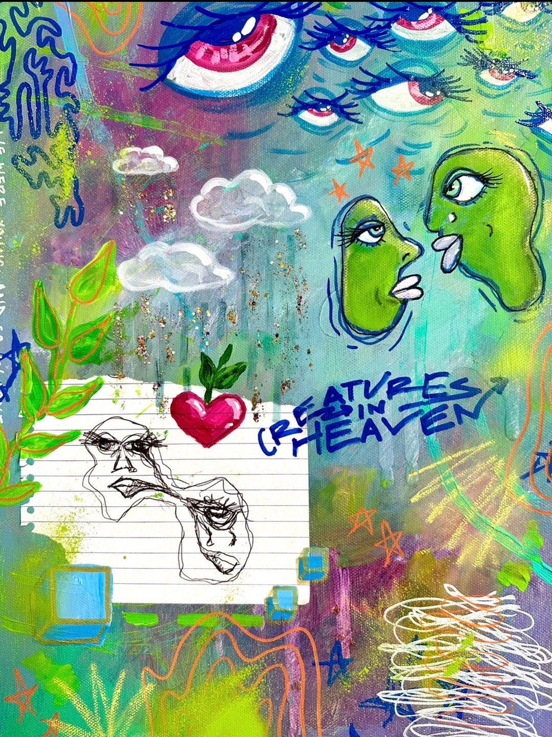 CREATURES IN HEAVEN Original Painting Inspired by Glass Animals - Etsy