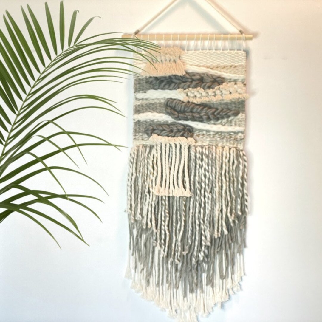 Fluffy Fleece Macrame - Loom Weaving Fiber Art, Woven Wall Hanging Boho Decor, Bohemian Decor ...