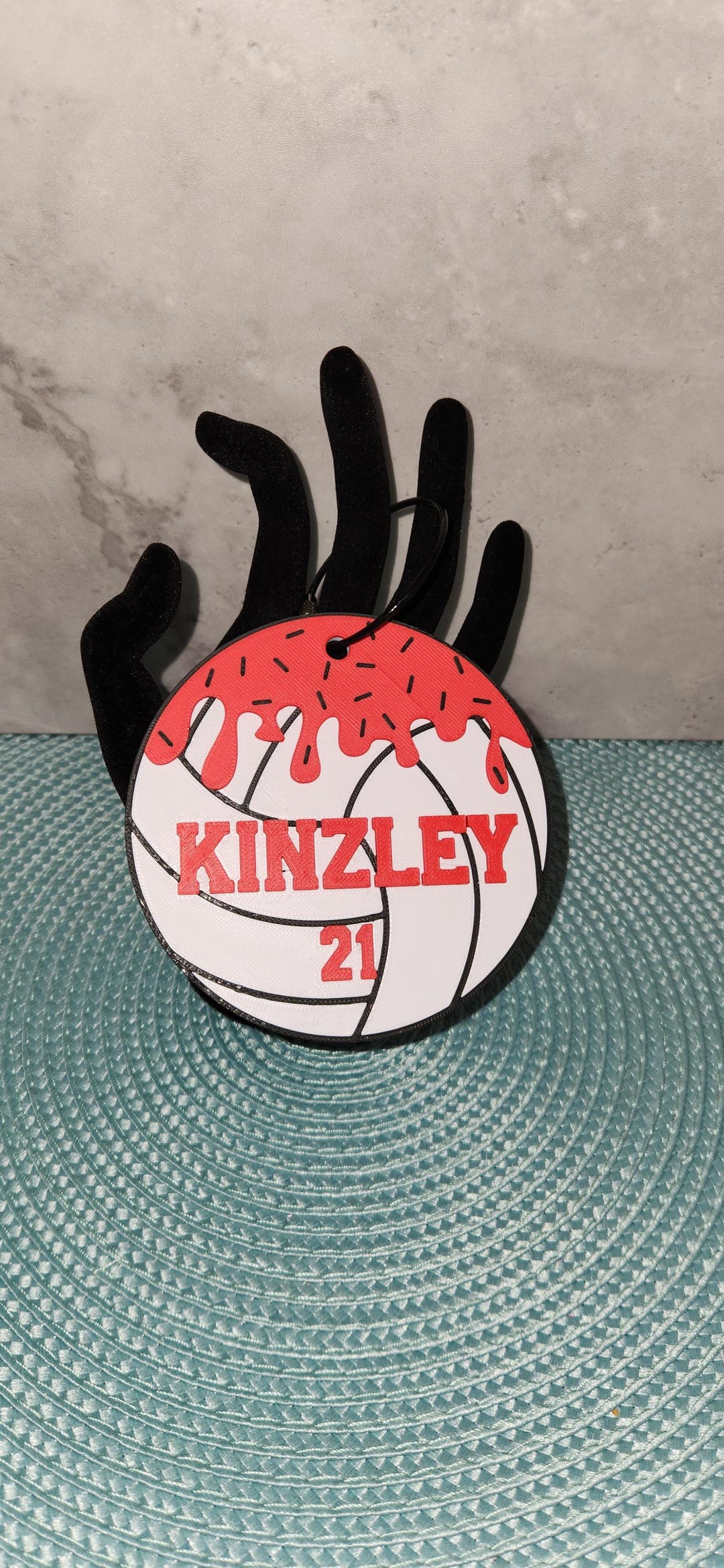 Personalized Volleyball Drip Name Tag, 3D Printed Custom Volleyball Bag ...