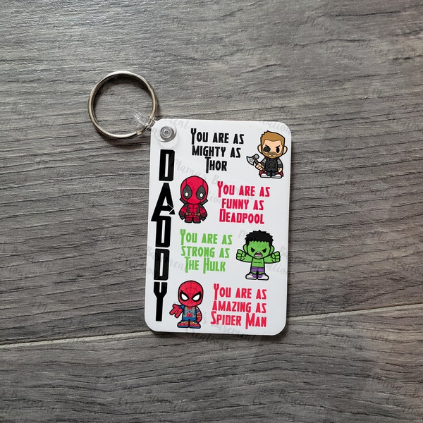 Superhero Keychain - Etsy
