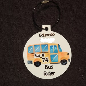 Kids School Backpack Bag Tag, School Bus Bag Tag, Walker Bag Tag, Car ...