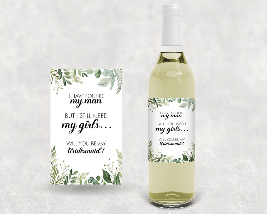 Bridal Party Proposal Wine Bottle Labels, Wedding Gift, Bridal Party ...