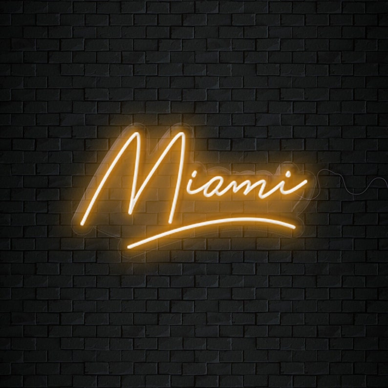 Miami Neon Sign Personalize LED Neon Signs Light for Wedding - Etsy