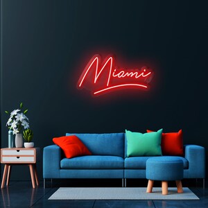 Miami Neon Sign Personalize LED Neon Signs Light for Wedding Party Home ...