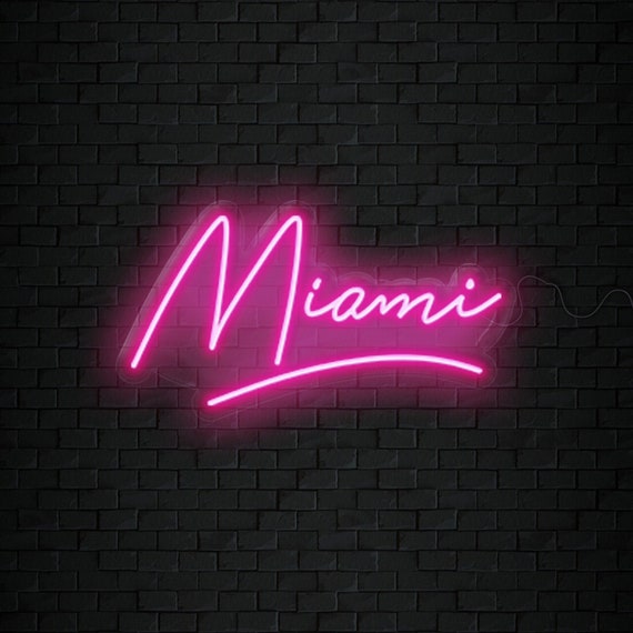 Miami Neon Sign Personalize LED Neon Signs Light for Wedding | Etsy