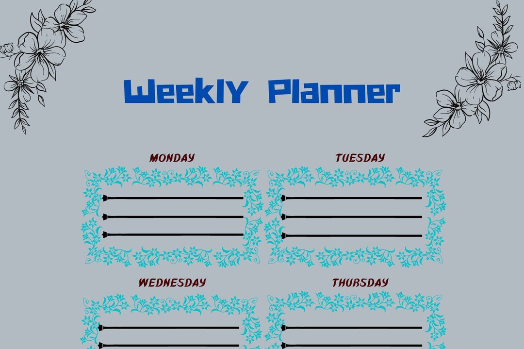 Weekly Planner Coastal Style- Digital Download Weekly Planner - Etsy