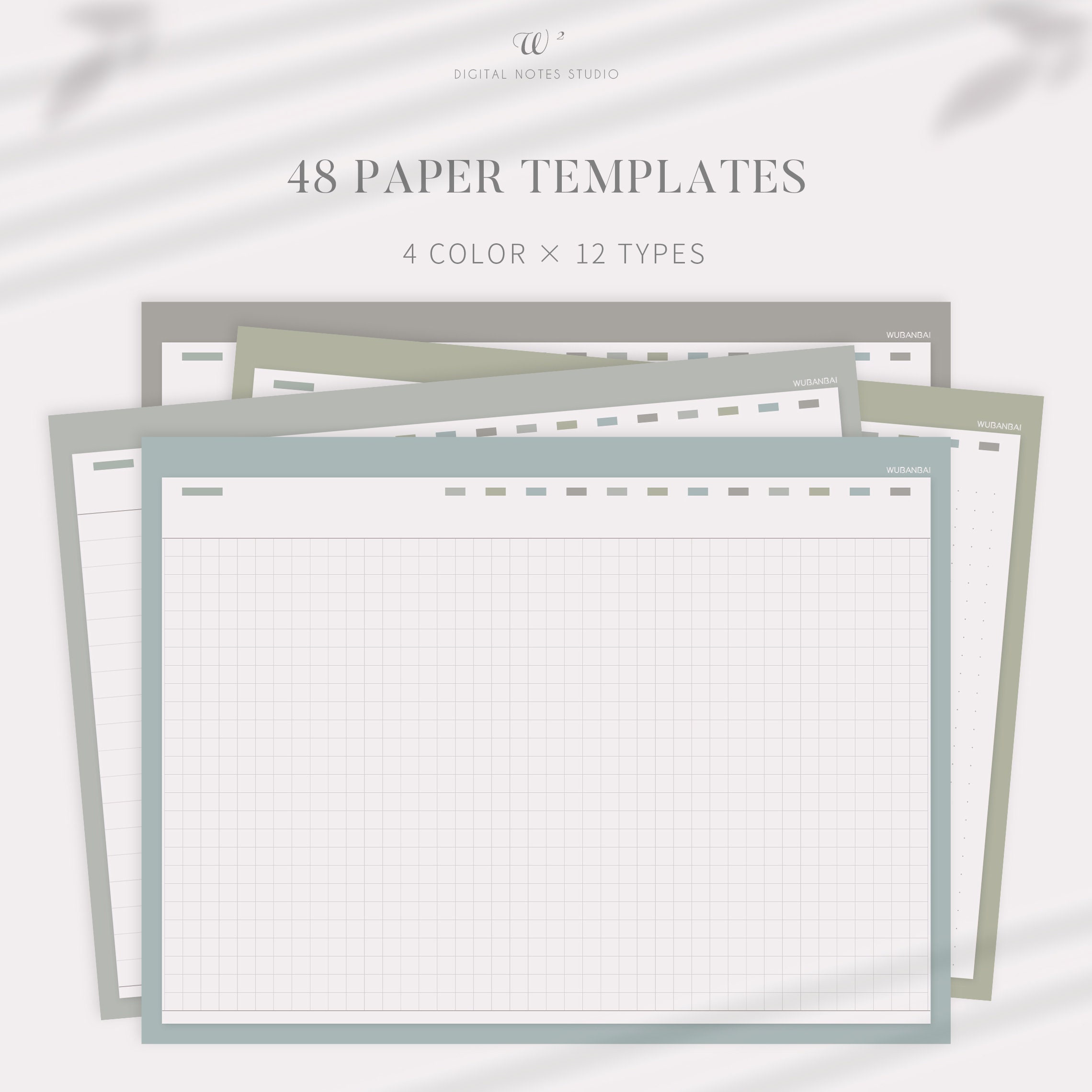 Landscape Digital Notebook, 12 Tab Hyperlinked PDF for GoodNotes ...