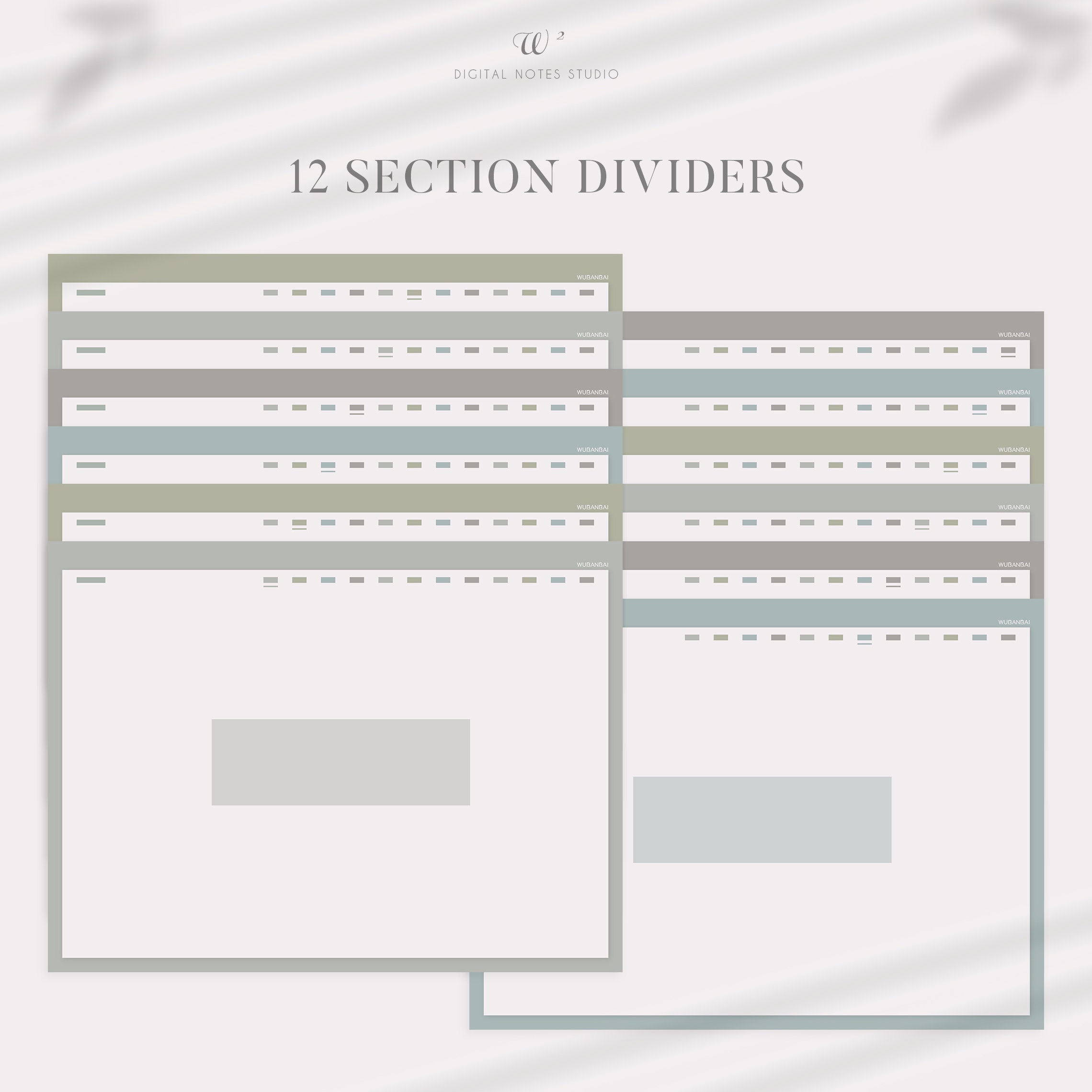 Landscape Digital Notebook, 12 Tab Hyperlinked PDF for GoodNotes ...
