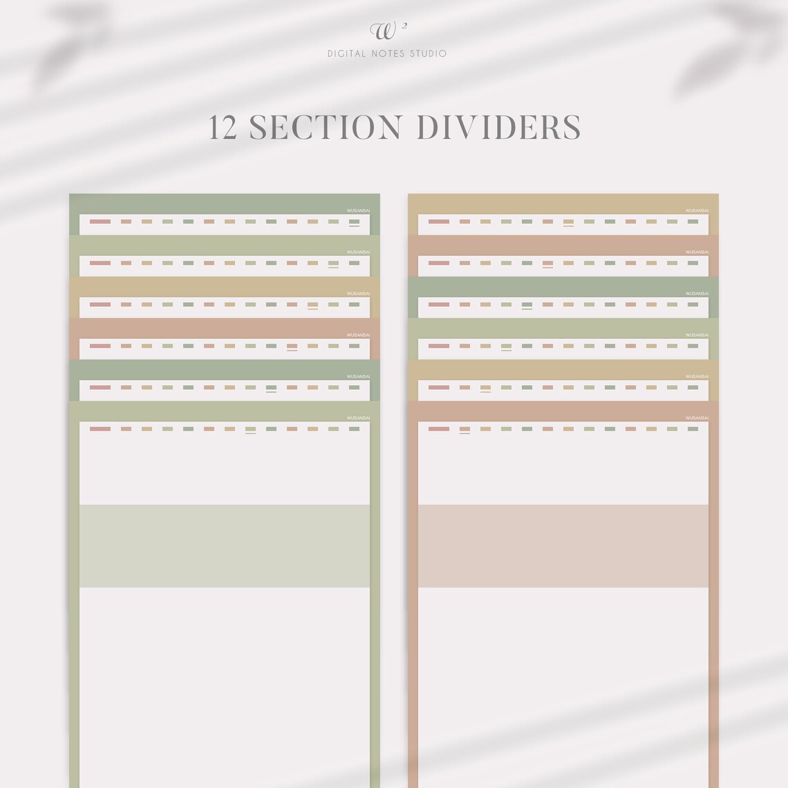 Digital Notebook12 Hyperlinked Tabs for Goodnotes Notability - Etsy