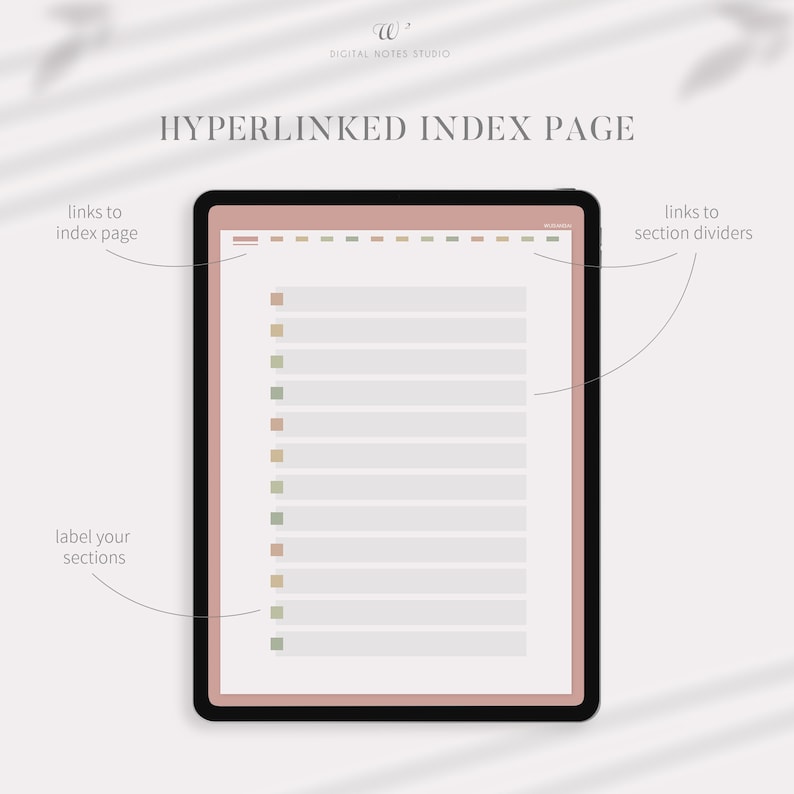 Digital Notebook,12 Hyperlinked Tabs for Goodnotes Notability, Ipad, 4 ...