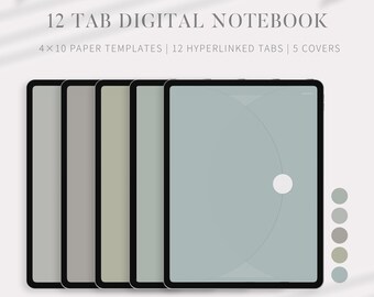 Digital Notebook12 Hyperlinked Tabs for Goodnotes Notability | Etsy