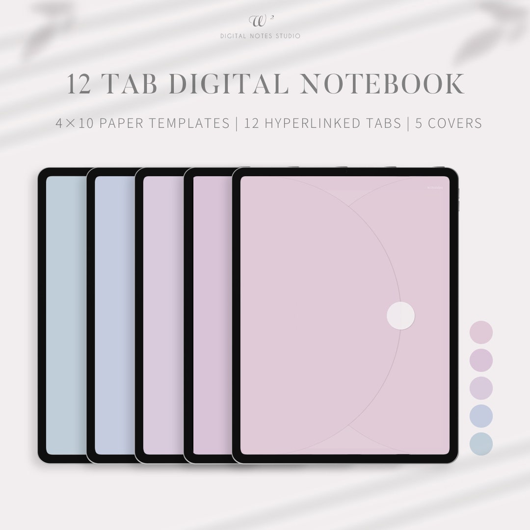 Digital Notebook,12 Hyperlinked Tabs for Goodnotes Notability, Digibujo ...