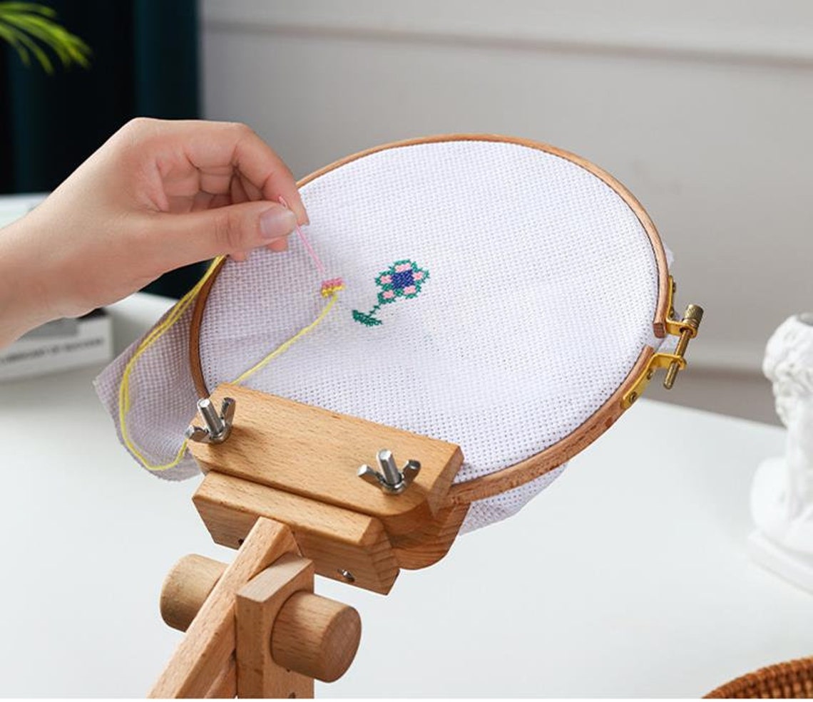 Wooden Embroidery Adjustable Stand Worktop Stitch Rack Frames 360 ...