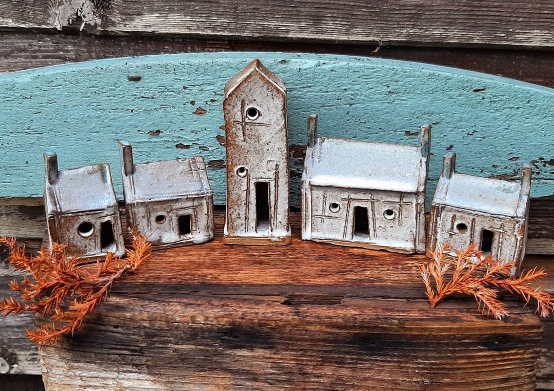 Ceramic Village Houses - Etsy