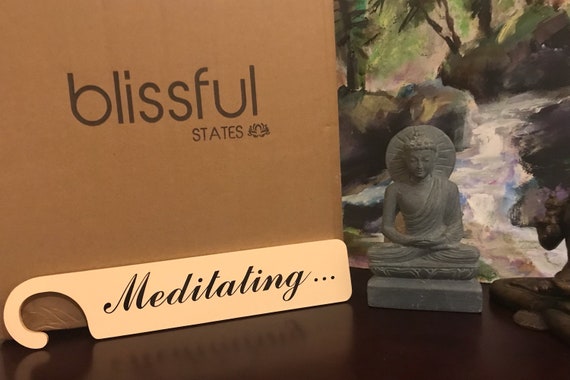 Meditation Sign for Door Meditating Door Knob Hanger - Etsy