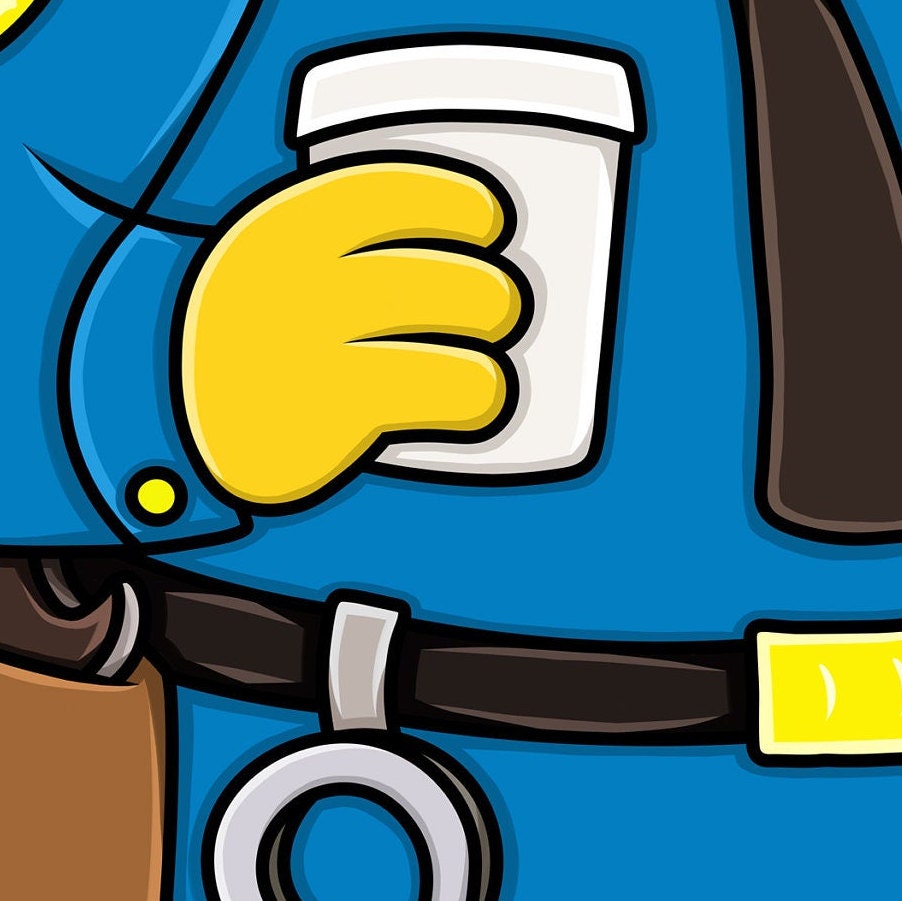 Chief Wiggum Skull Art Print - Etsy UK