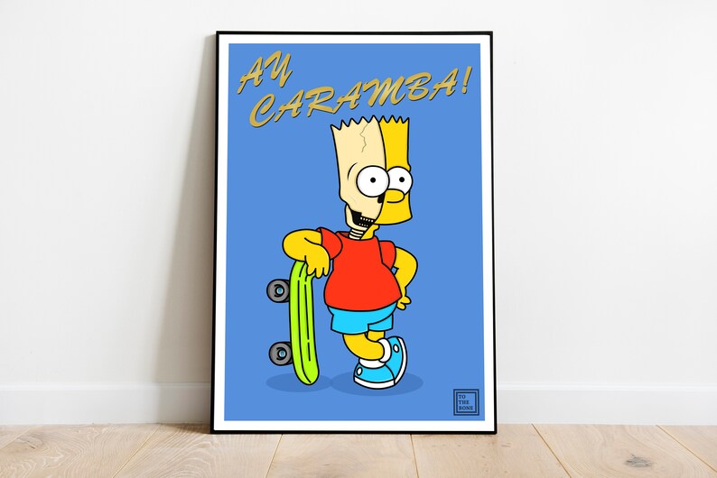 Bart Simpson Skull Art Print - Etsy
