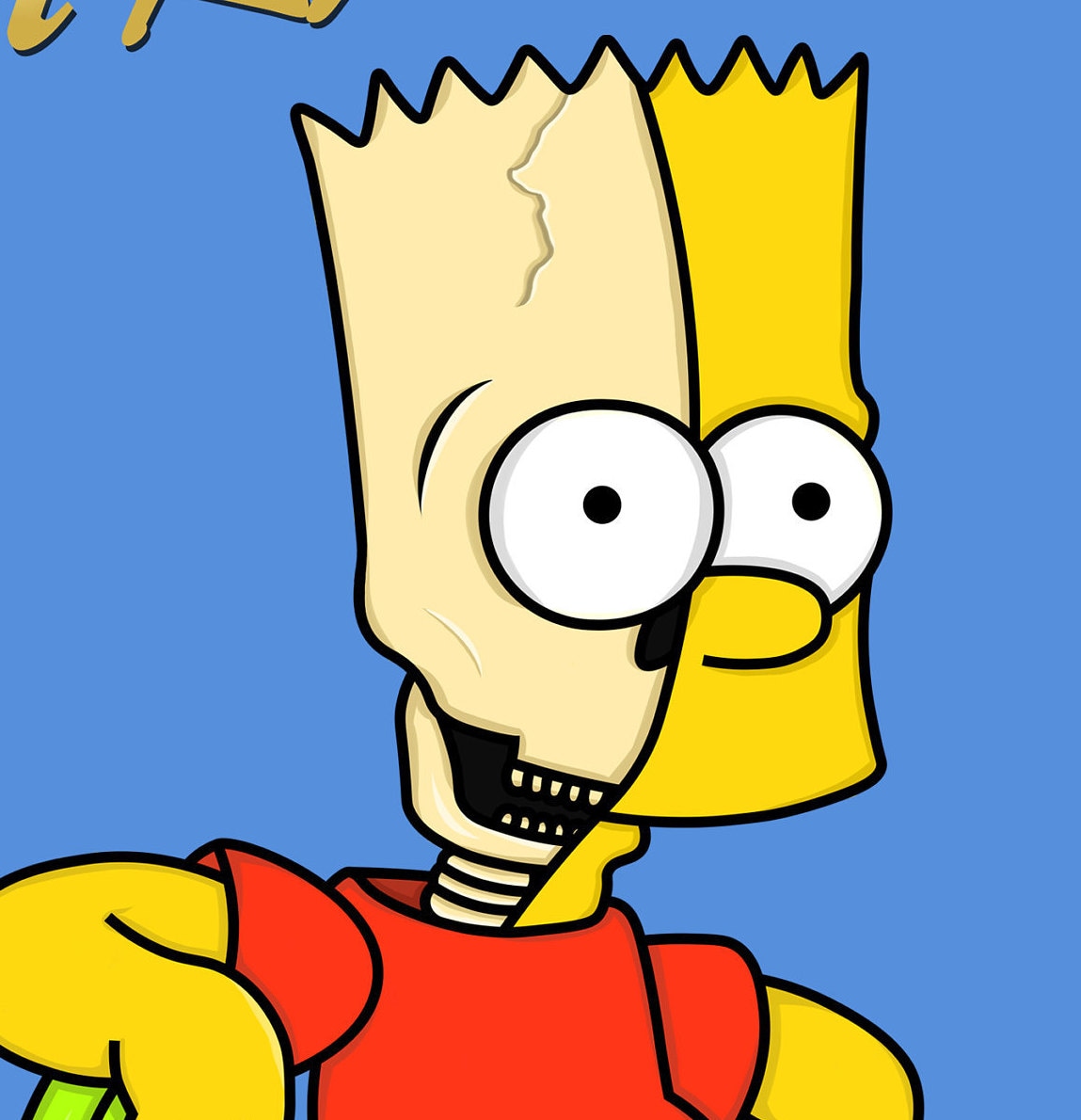 Bart Simpson Skull Art Print - Etsy