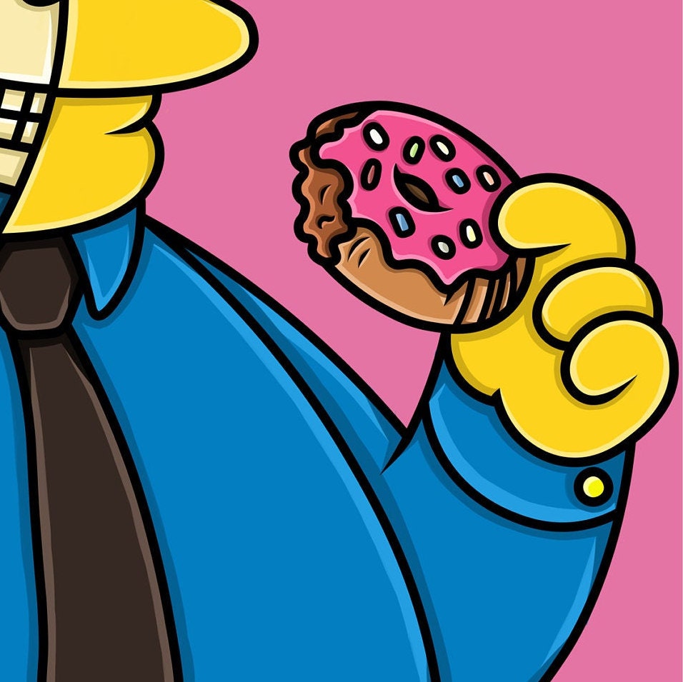 Chief Wiggum Skull Art Print - Etsy UK