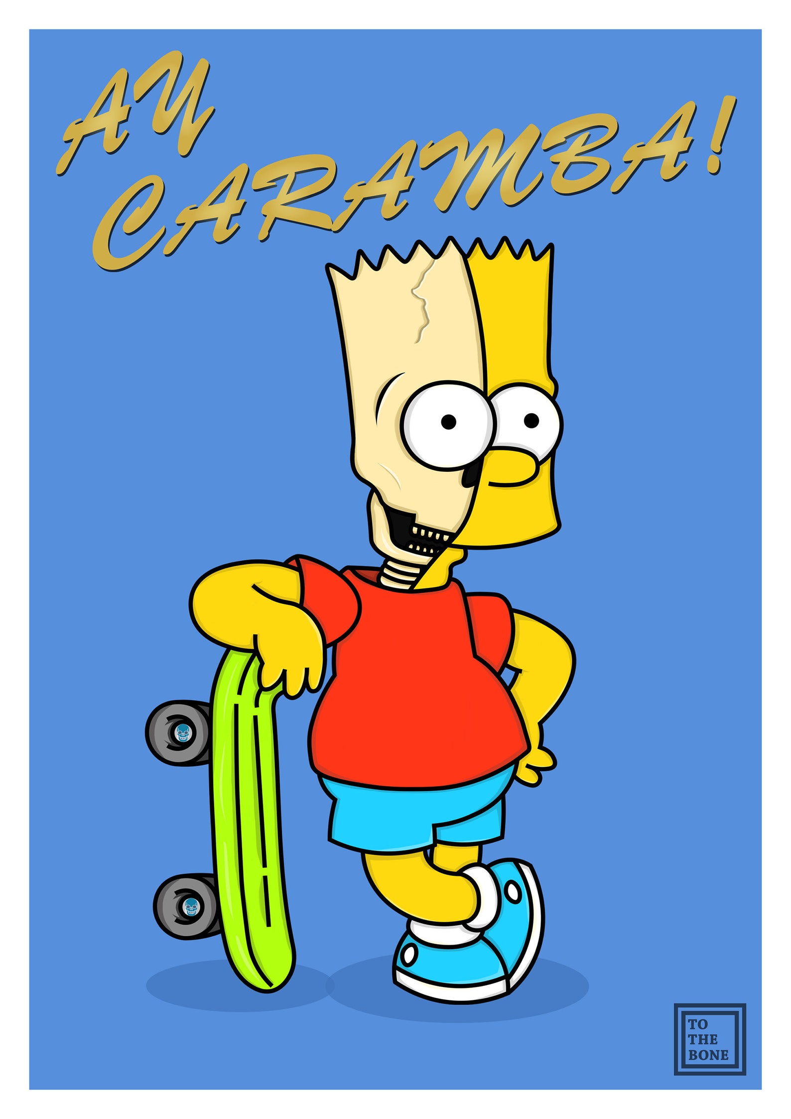 Bart Simpson Skull Art Print - Etsy