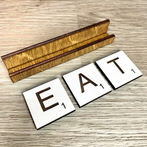 Mini Scrabble Tiles, Farmhouse Decor, Tiered Tray Decor, Wood Scrabble ...