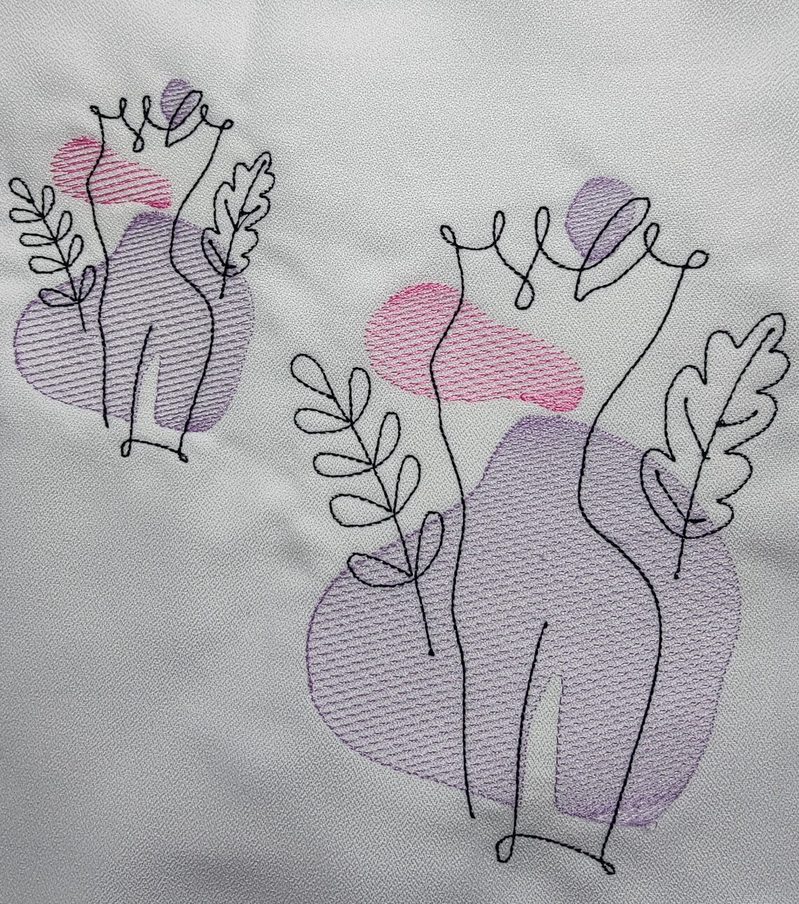 Continuous Line Embroidery Design, Woman's Torso Sketch Embroidery ...