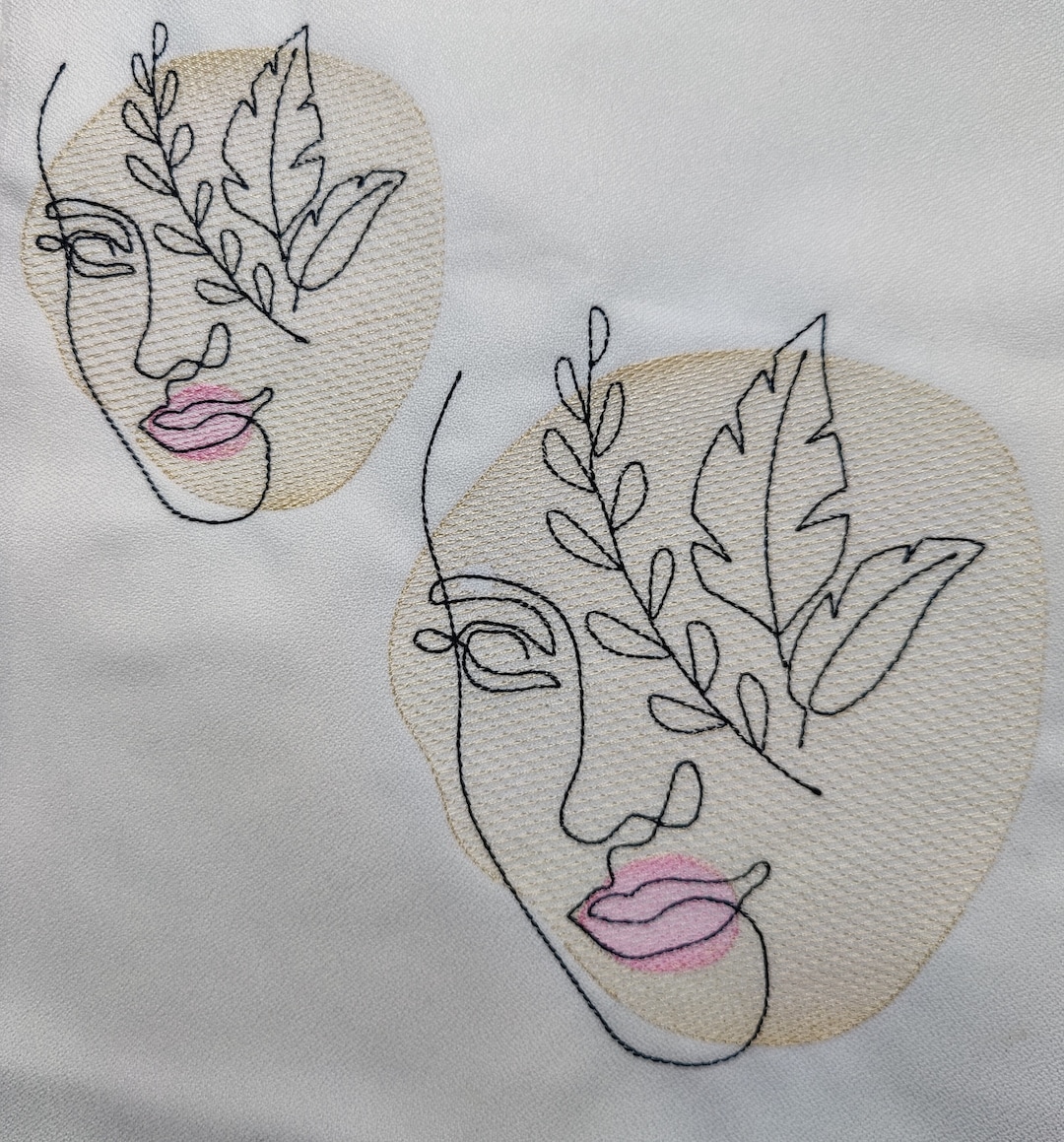 Continuous Line Embroidery Design, Woman's Face-2 Sketch Embroidery ...
