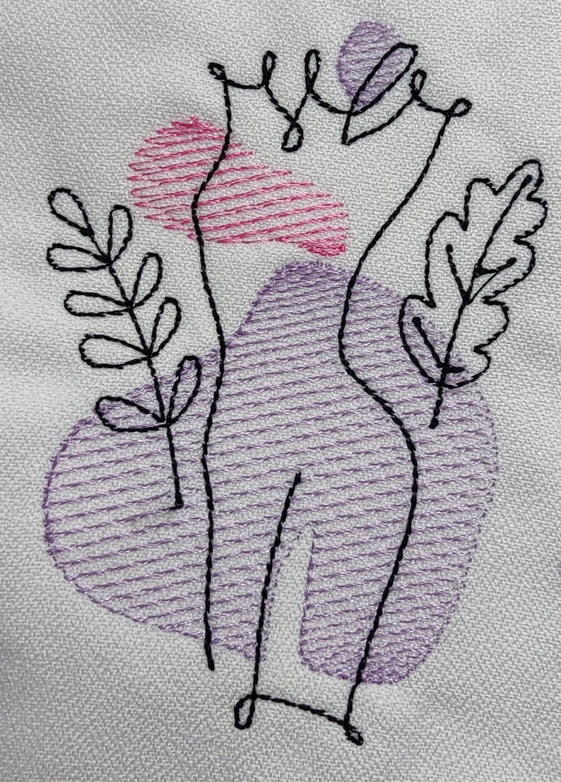 Continuous Line Embroidery Design, Woman's Torso Sketch Embroidery ...