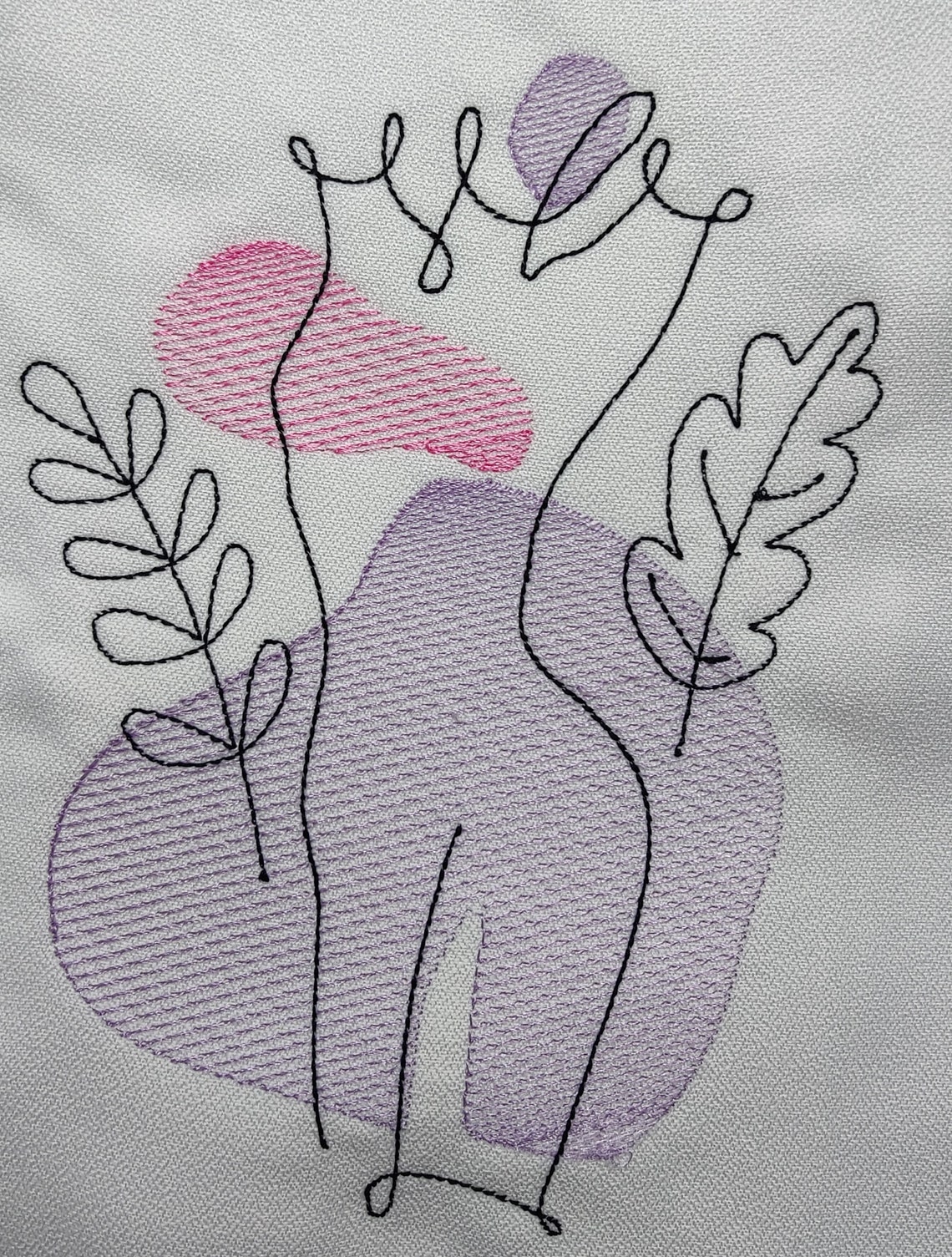 Continuous Line Embroidery Design, Woman's Torso Sketch Embroidery ...