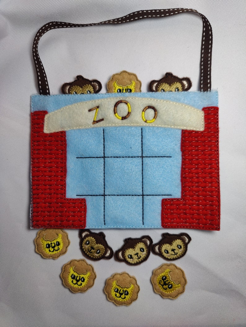 Zoo Tic-tac-toe Travel Game, Customizable Colors, Add Name, Lion and ...