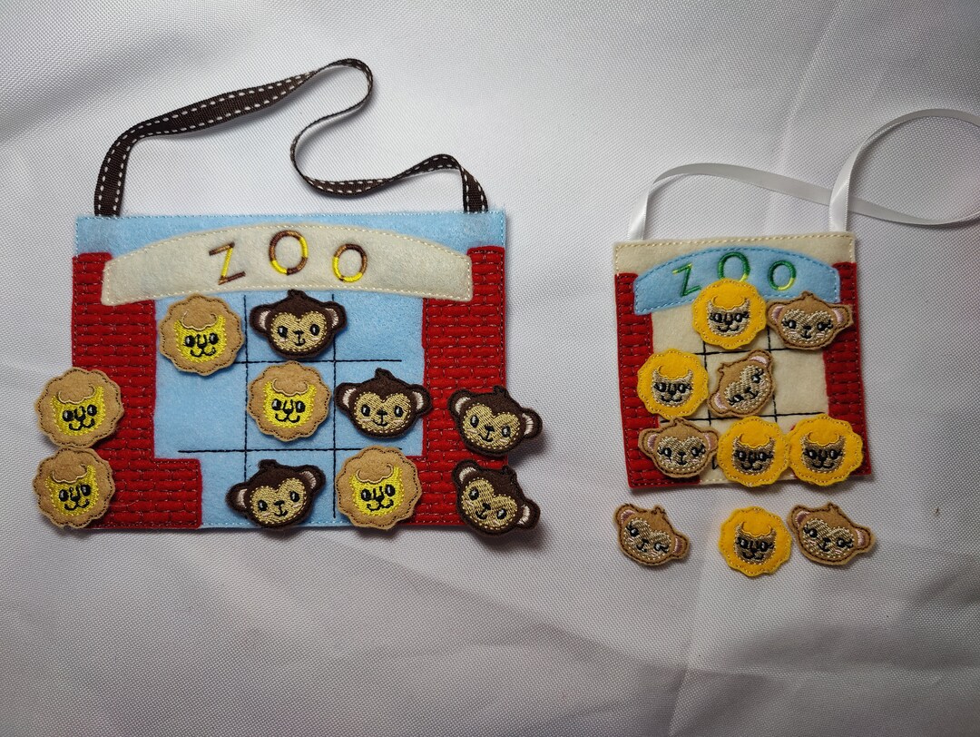 Zoo Tic-tac-toe Travel Game, Customizable Colors, Add Name, Lion and ...