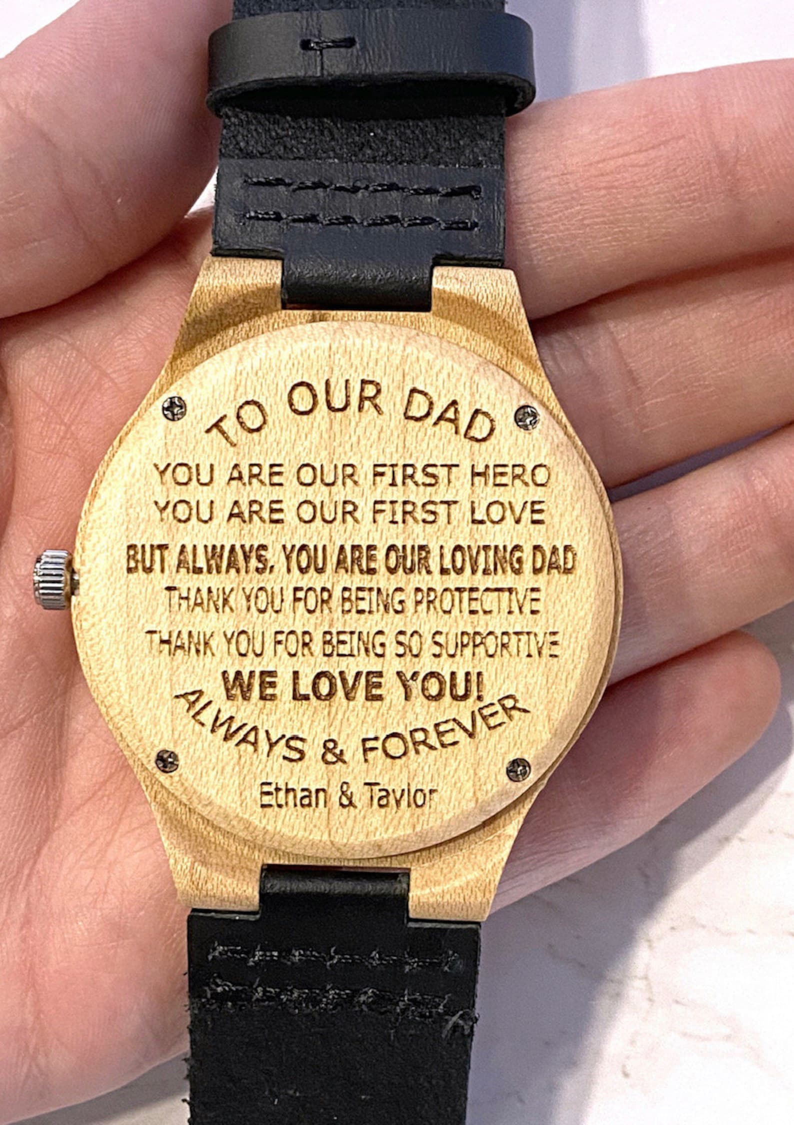 Fathers Day Watch Personalized Watch Engraved Watch - Etsy