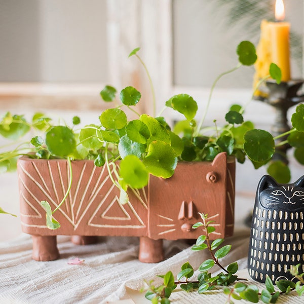 Cat Flower Pot - Etsy